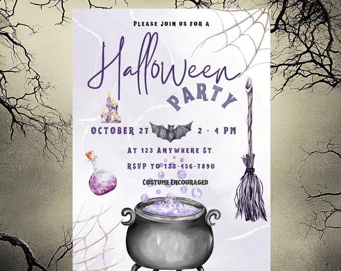 Halloween Party Invitation, Monsters Costume Party Invite, Kids Spooky ...