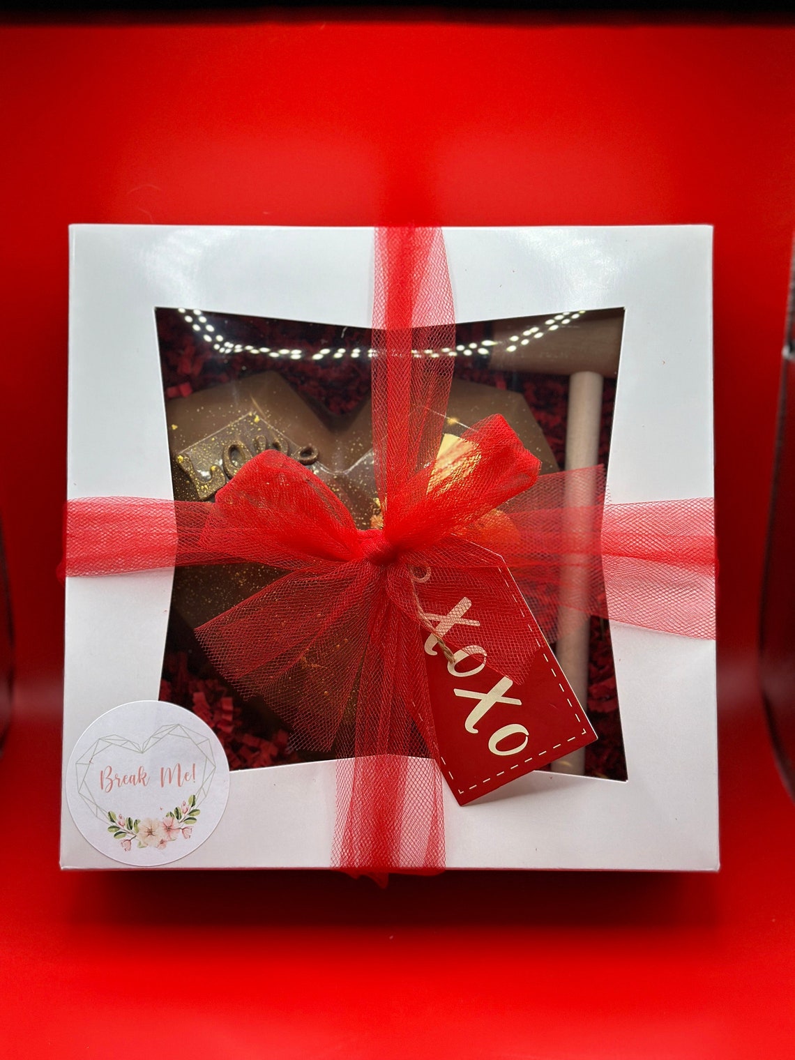 Breakable Chocolate Heart With Edible Gold Leaves |valentines Gift ...