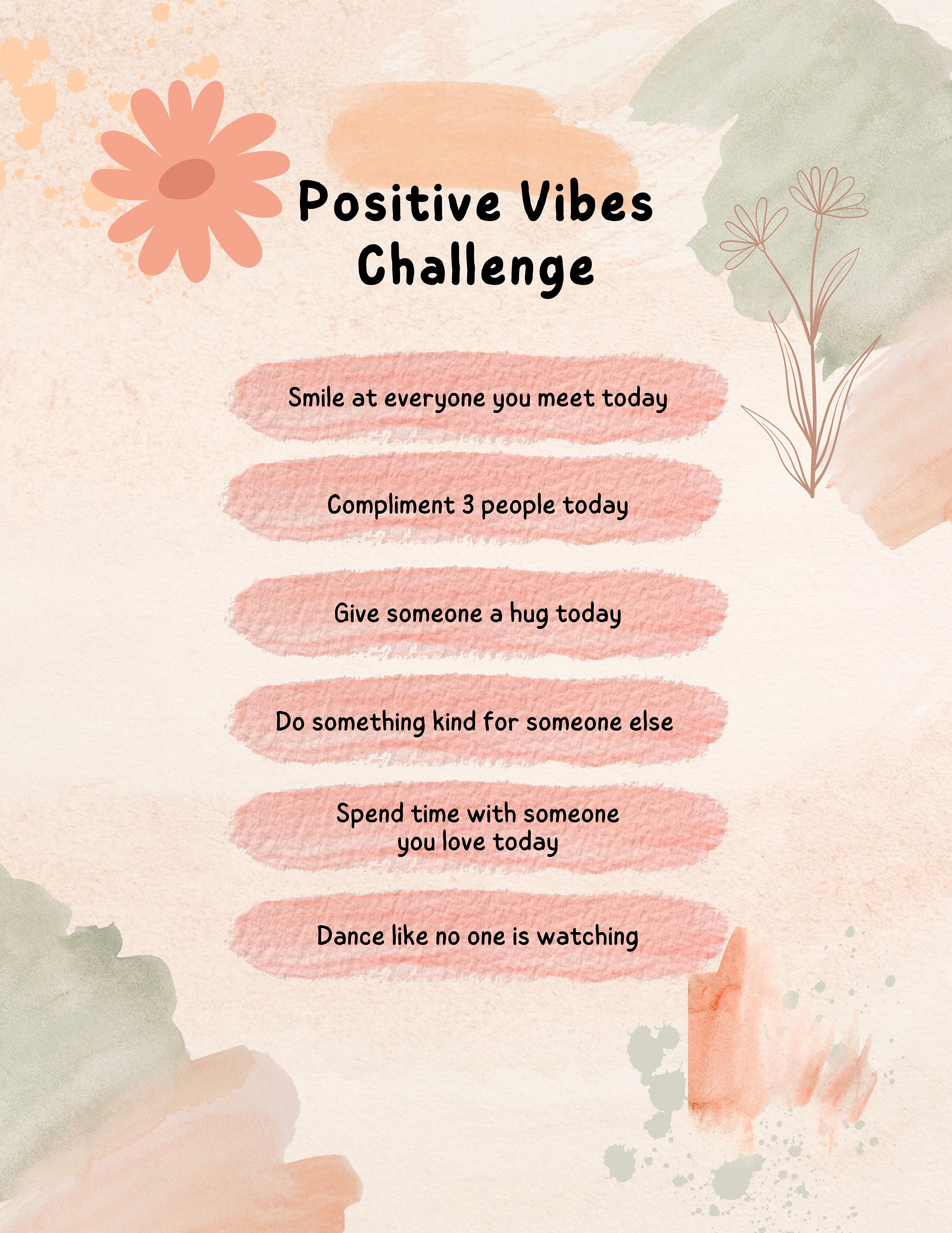 Positive Challenge Planner, Goal Tracker, to Do List, Daily Digital ...