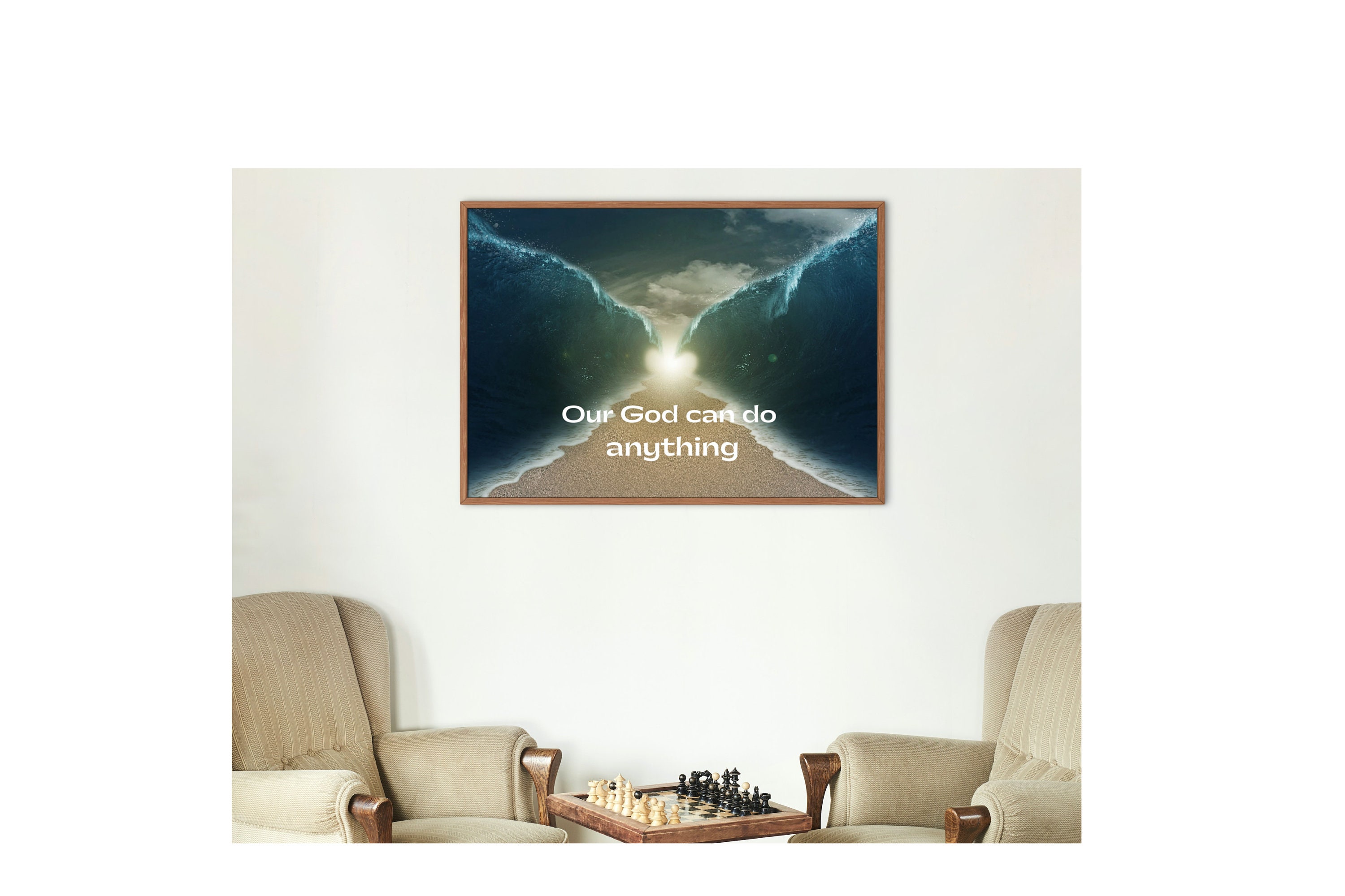 Christian Wall Art, the Red Sea Parting Wall Art, Moses Wall Art, Old ...