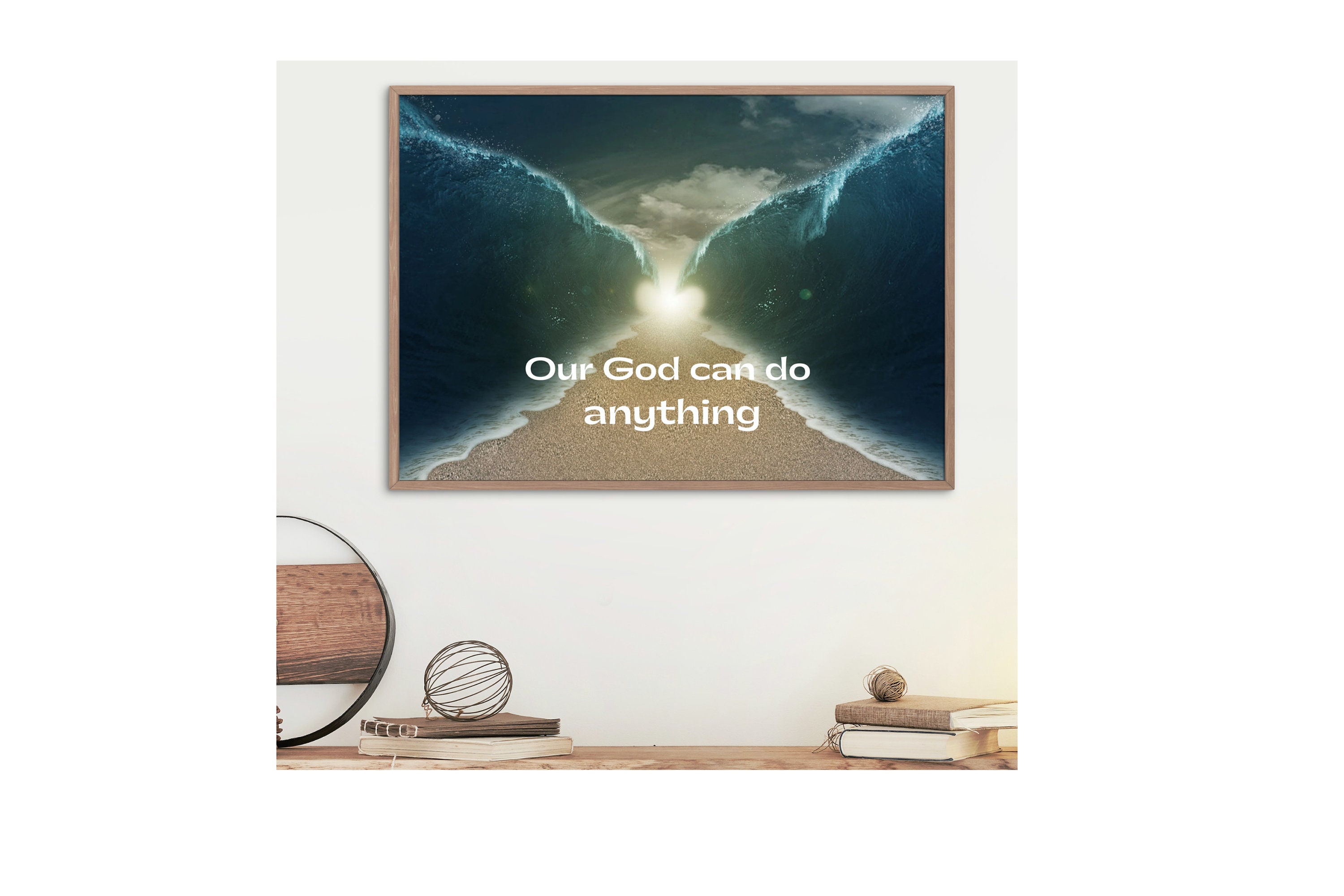 Christian Wall Art, the Red Sea Parting Wall Art, Moses Wall Art, Old ...