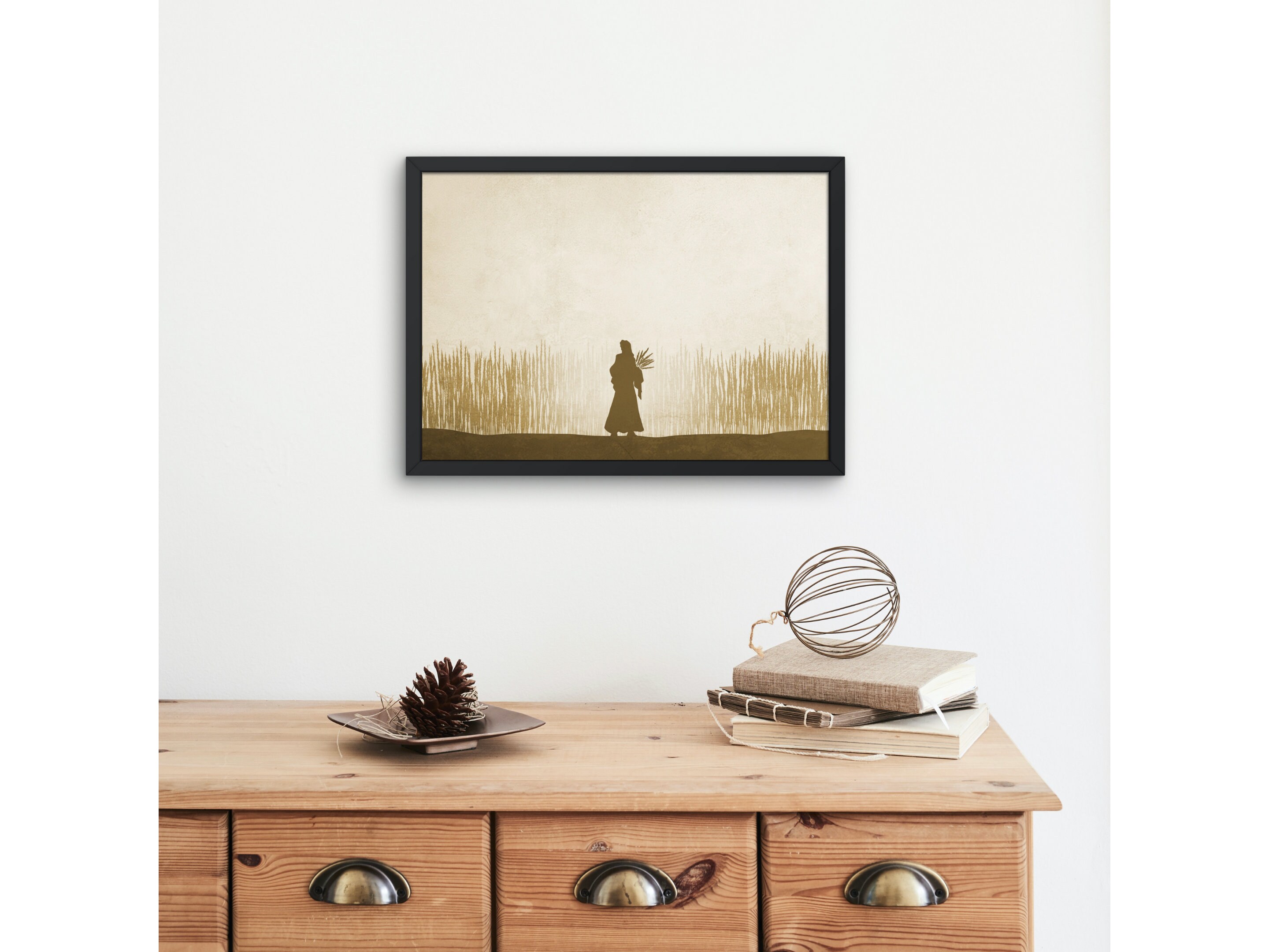 Ruth Gathering Wheat, Digital Christian Art, Minimalist Christian Art ...