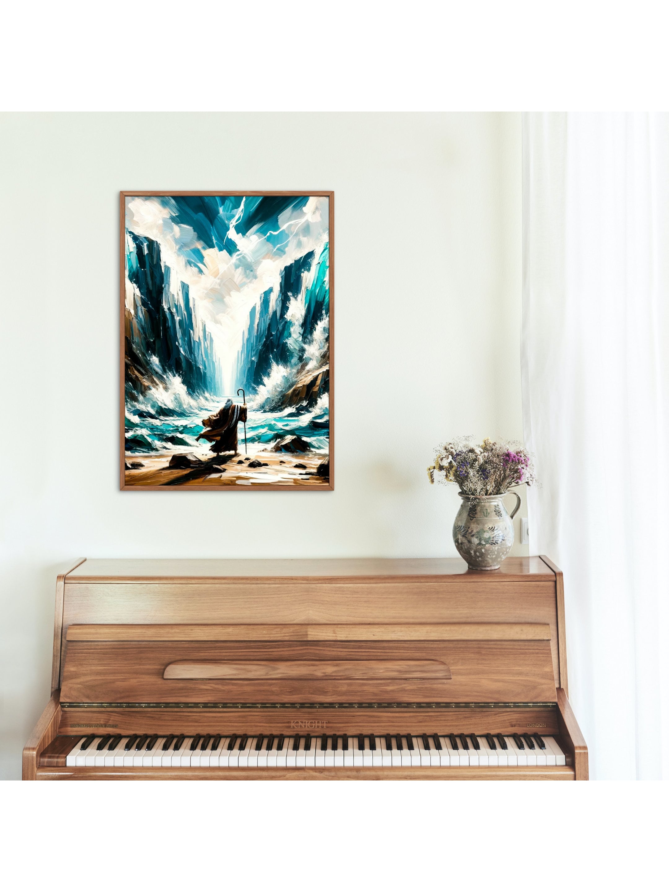 Moses Parting the Red Sea, Digital Biblical Art, Moses and Miracles ...