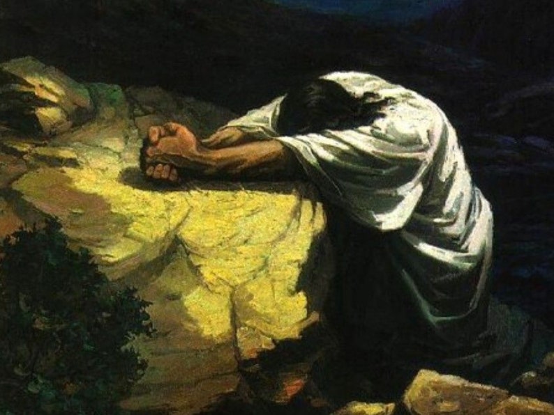 Jesus Praying in the Garden, Jesus Portrait, Picture of Jesus Wall Art ...