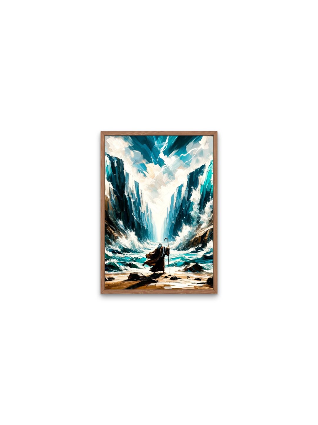 Moses Parting the Red Sea, Digital Biblical Art, Moses and Miracles ...