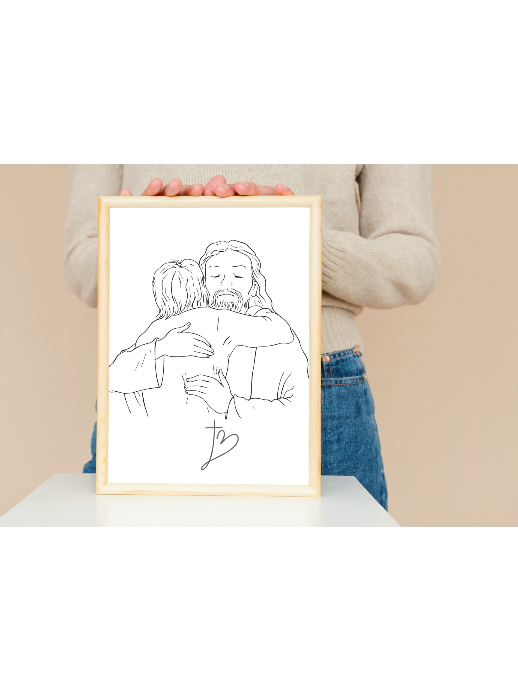 Jesus Wall Art, Jesus Line Art, Minimalist Jesus Wall Decor, Christian ...