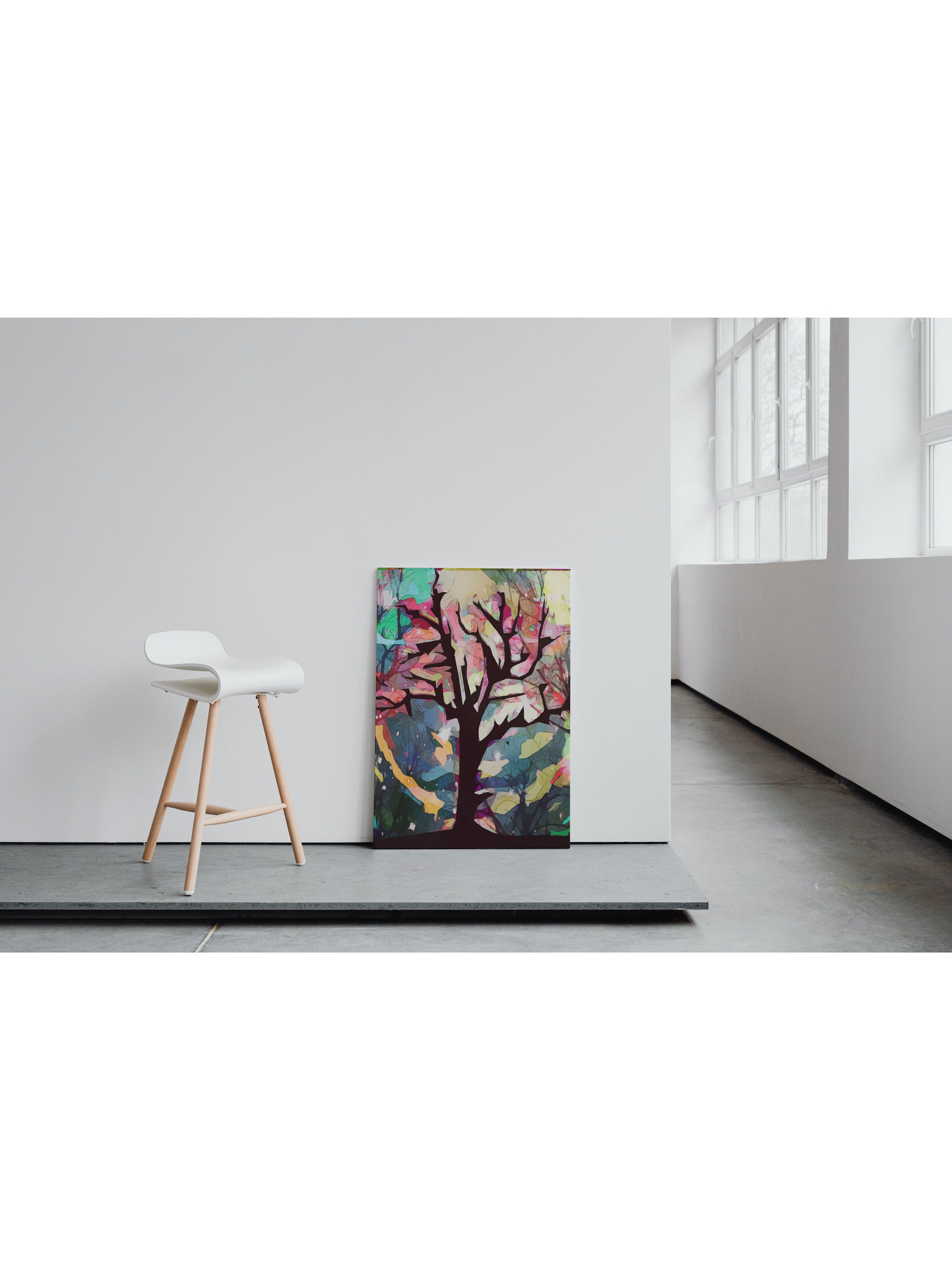 Tree Wall Art, Contemporary Tree Wall Art, Tree Painting Wall Hanging ...