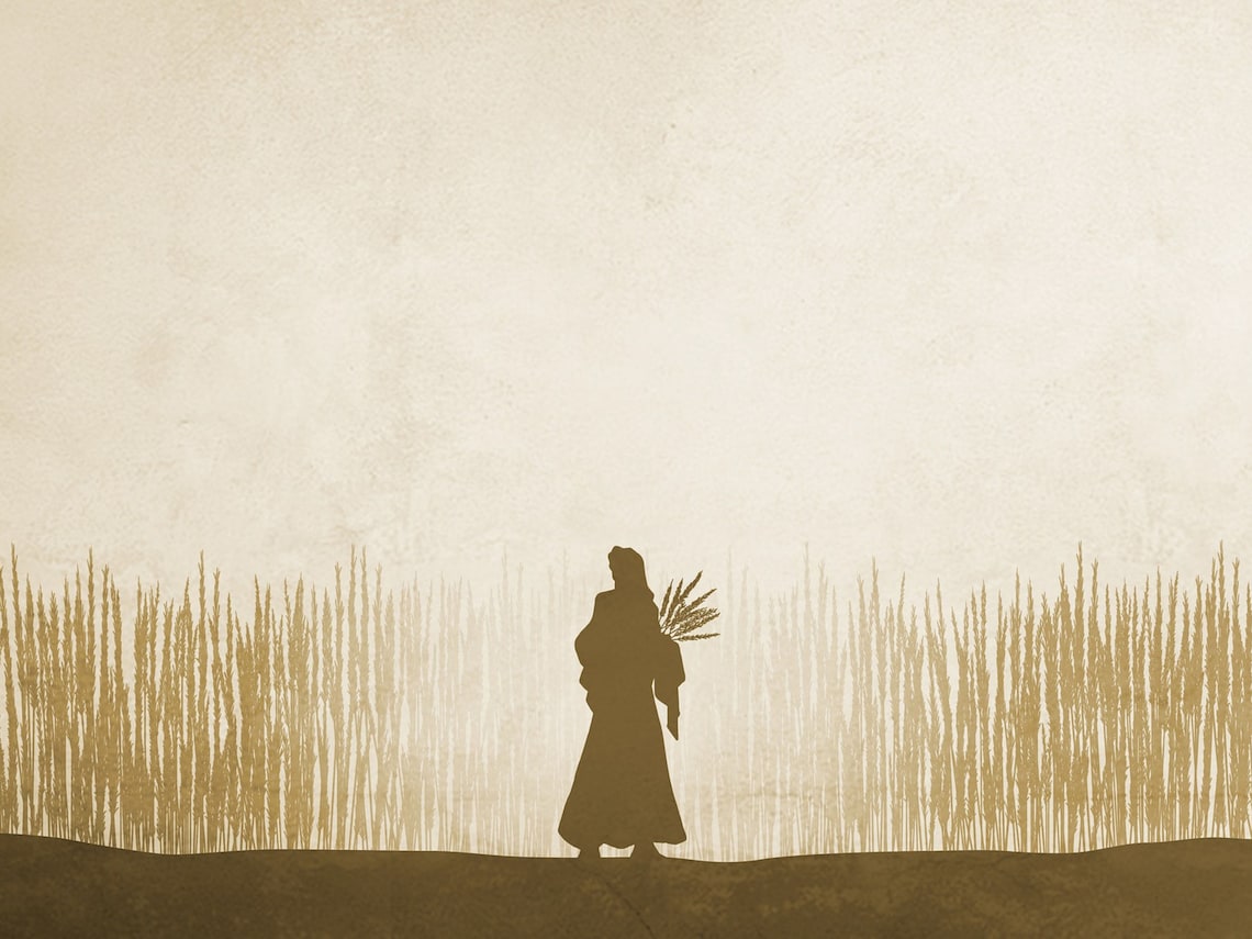 Ruth Gathering Wheat, Digital Christian Art, Minimalist Christian Art ...
