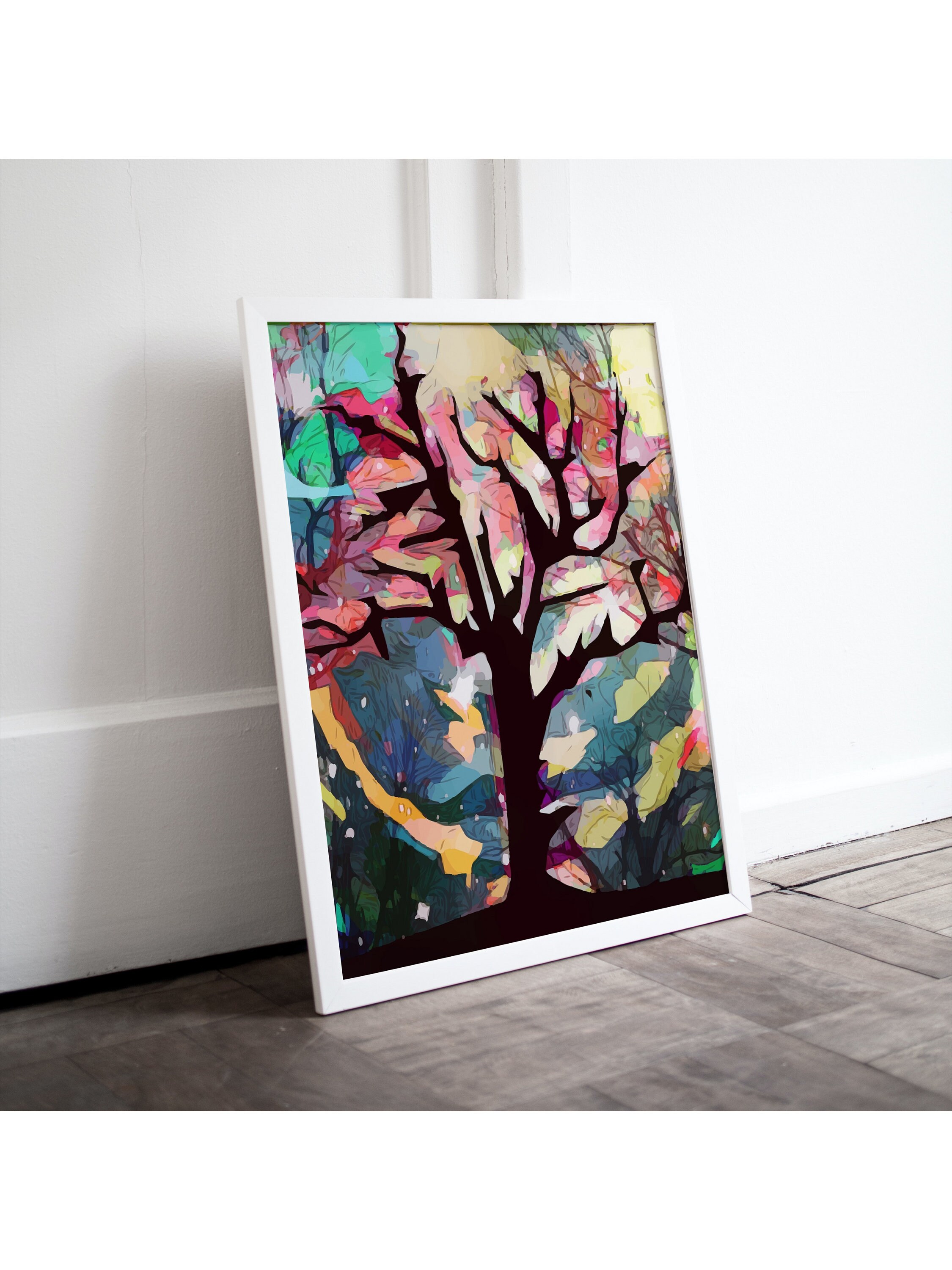 Tree Wall Art, Contemporary Tree Wall Art, Tree Painting Wall Hanging ...