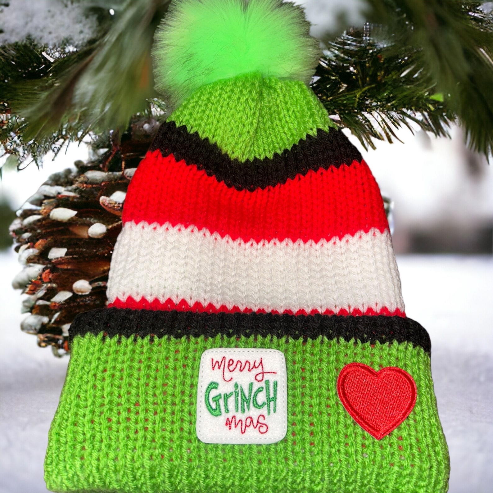 Grinch Inspired Knitted Hat - Etsy