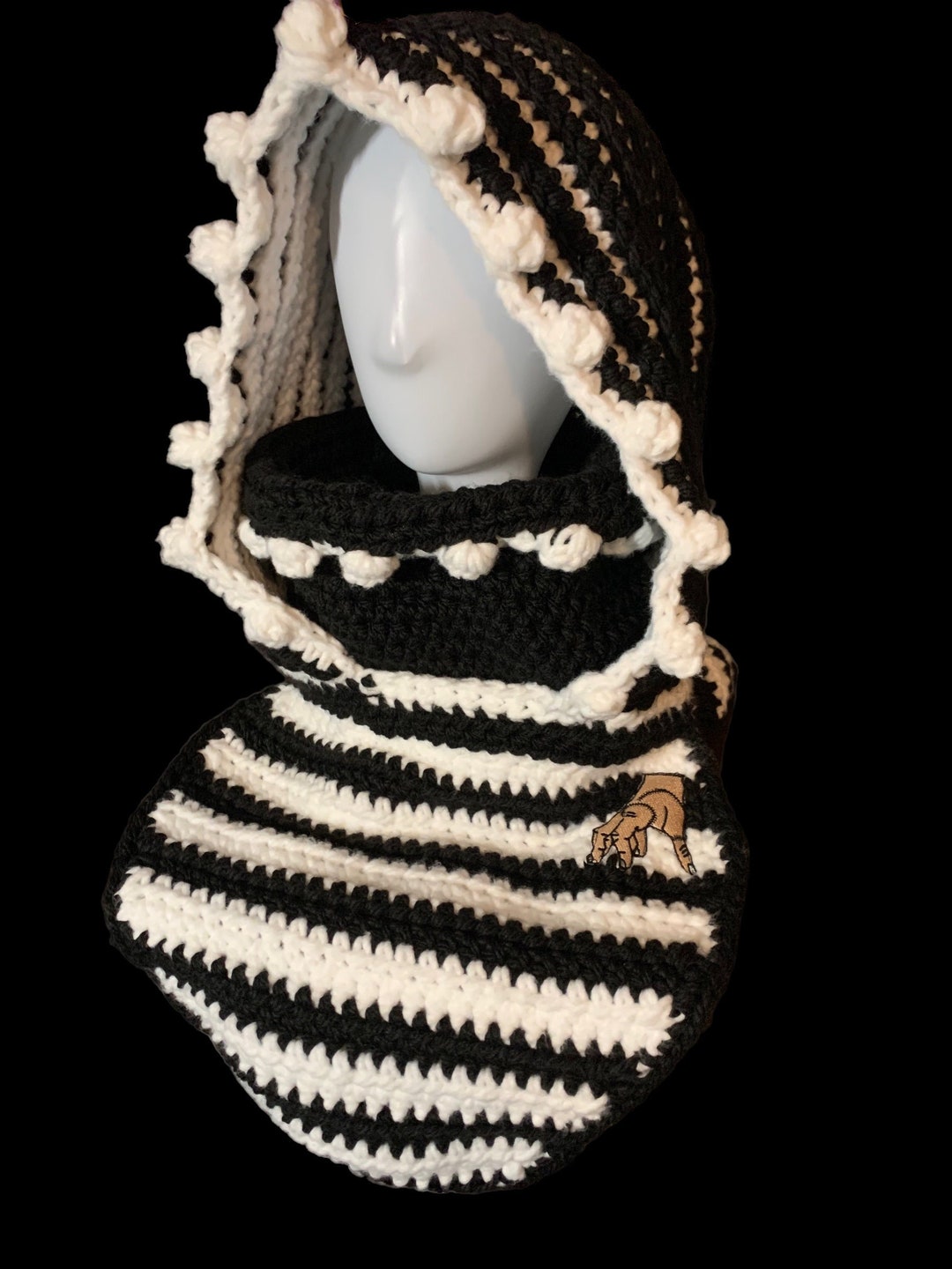 Tik Tok Hooded Cowl - Wednesday Version - Etsy