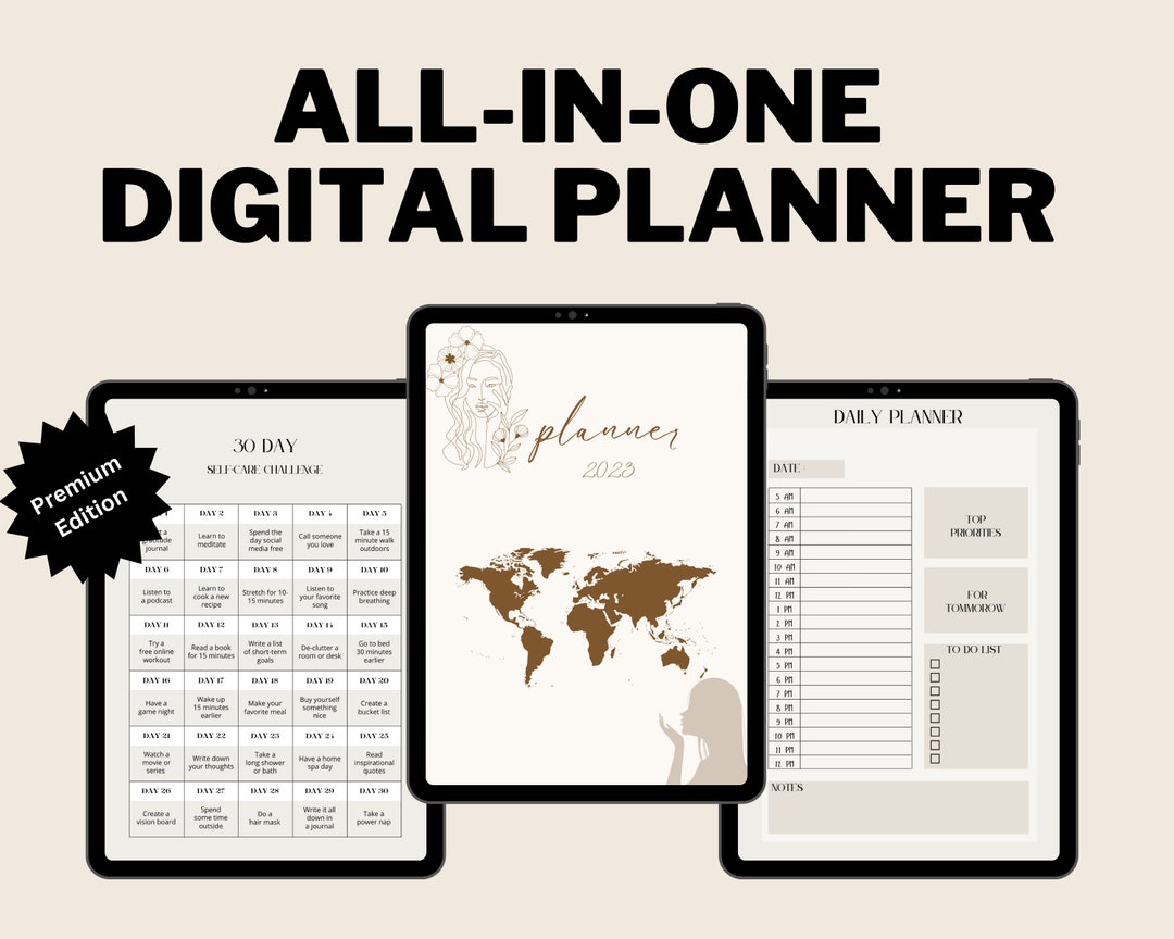 Premium All-in-one Digital Planner 2023 2024 Digital Planner Undated ...