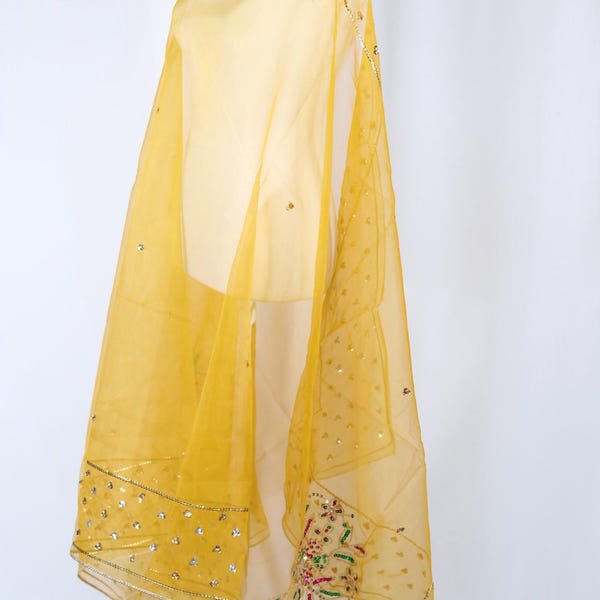 Yellow Dupatta - Etsy