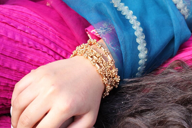 Matte Gold Indian Bangles | Bridal Churi Kada Set | Desi Wedding ...