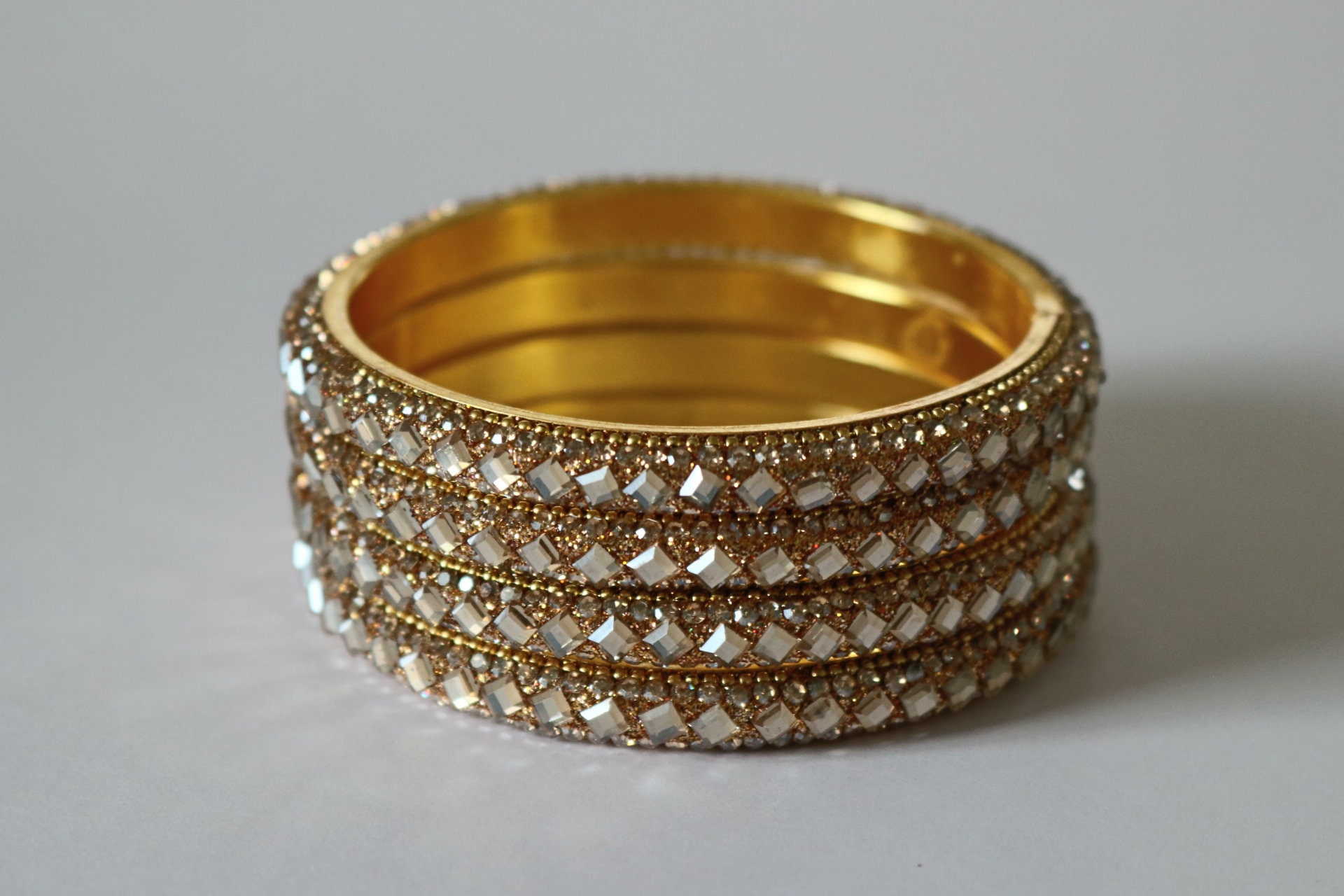 Hyderabadi Lac Indian Gold Bangles for Wedding, Party / Set of 4 - Etsy