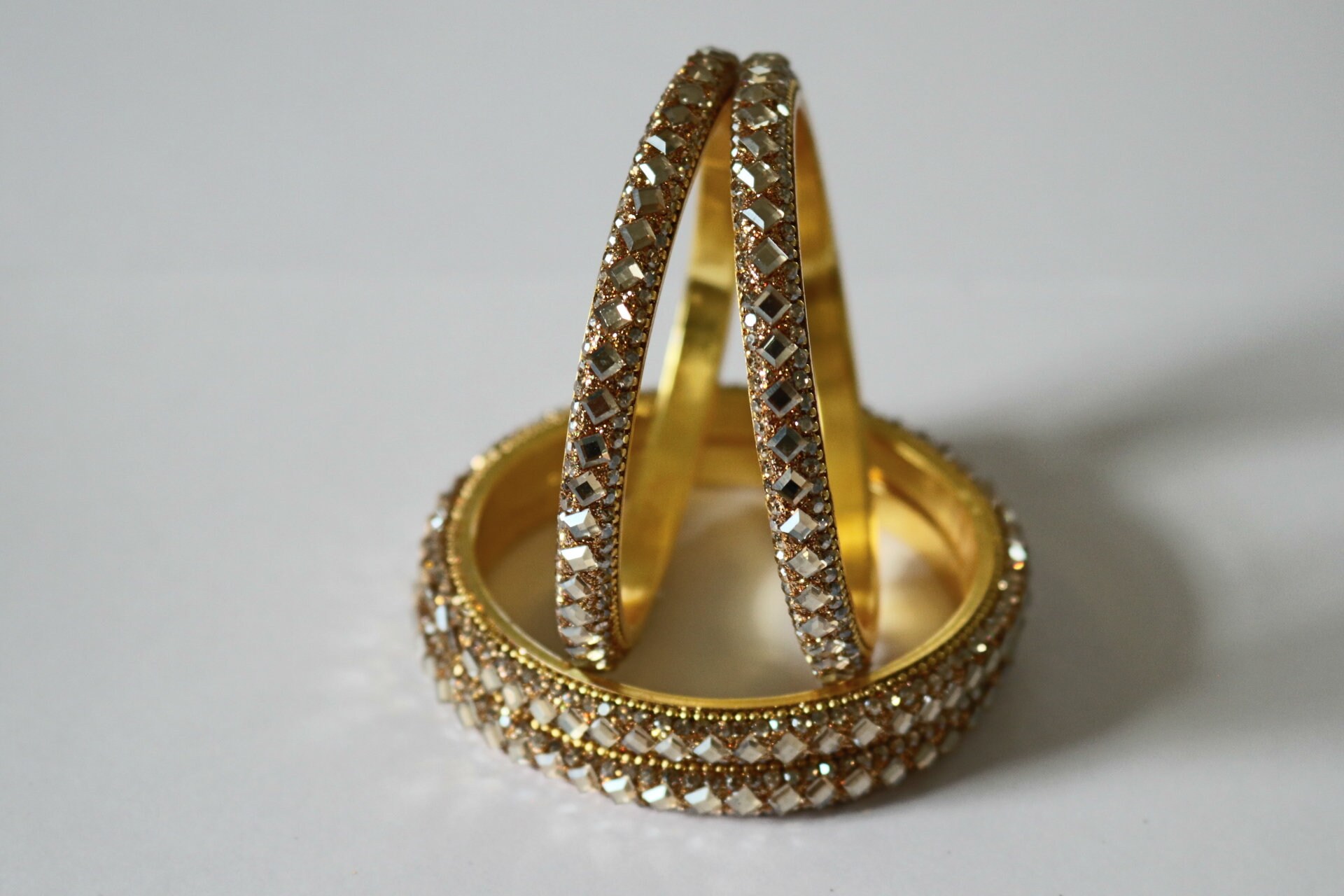 Hyderabadi Lac Indian Gold Bangles for Wedding, Party / Set of 4 - Etsy