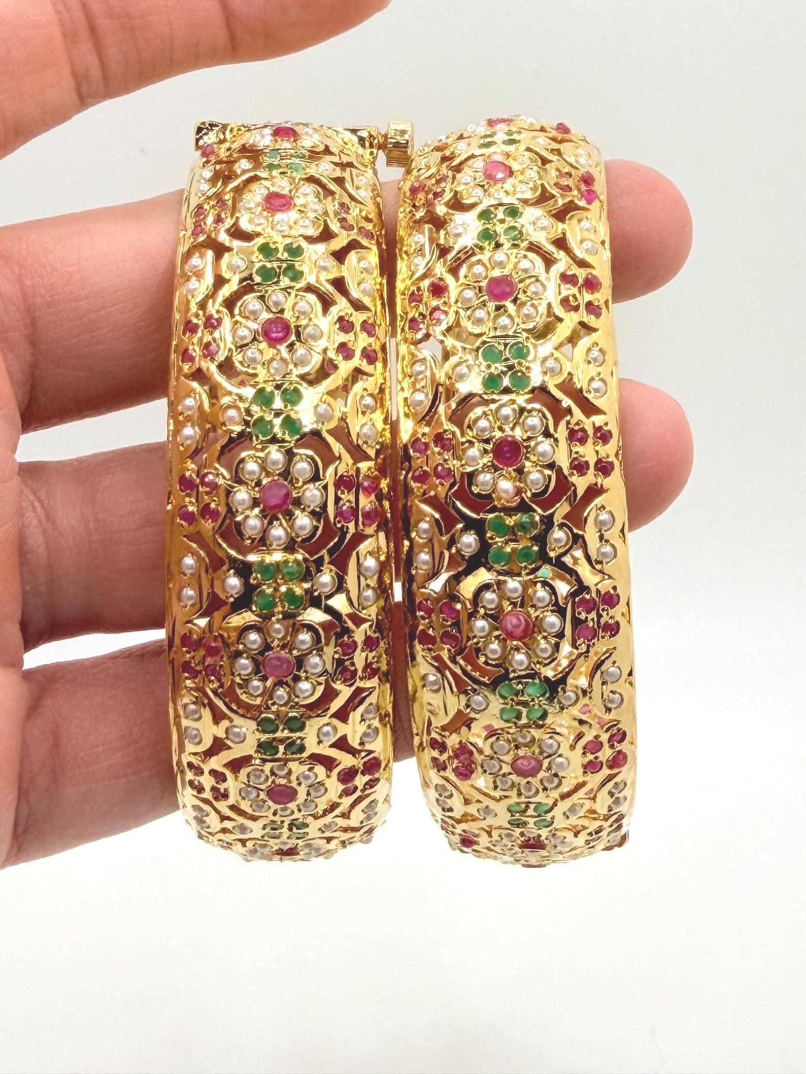 22K Gold Plated Bangles Set Adjustable Indian Bangles Bridal Jewelry ...