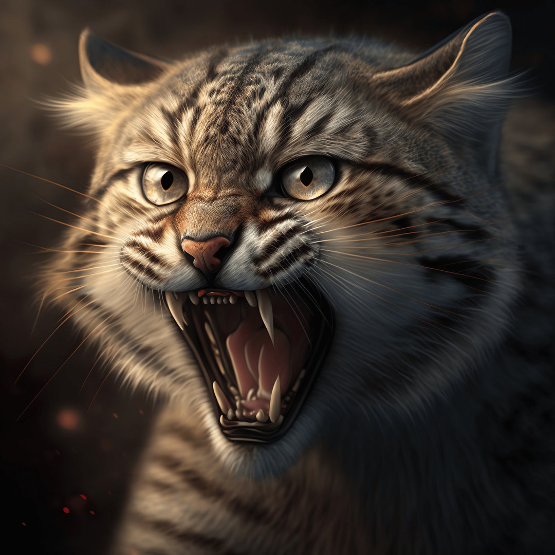 Hissing Bobcat - Etsy