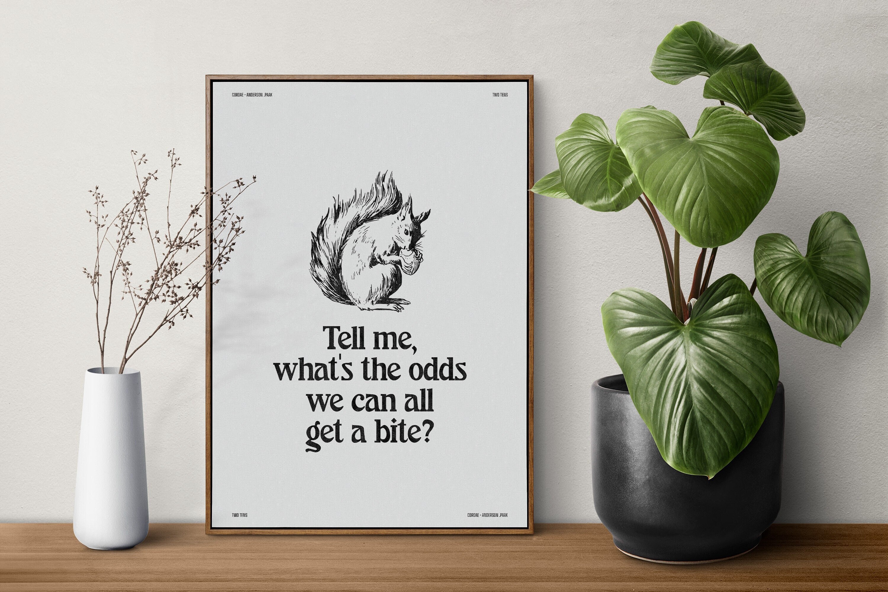 Cordae and Anderson Paak Two Tens Lyrics Wall Art | Song Lyrics Digital ...
