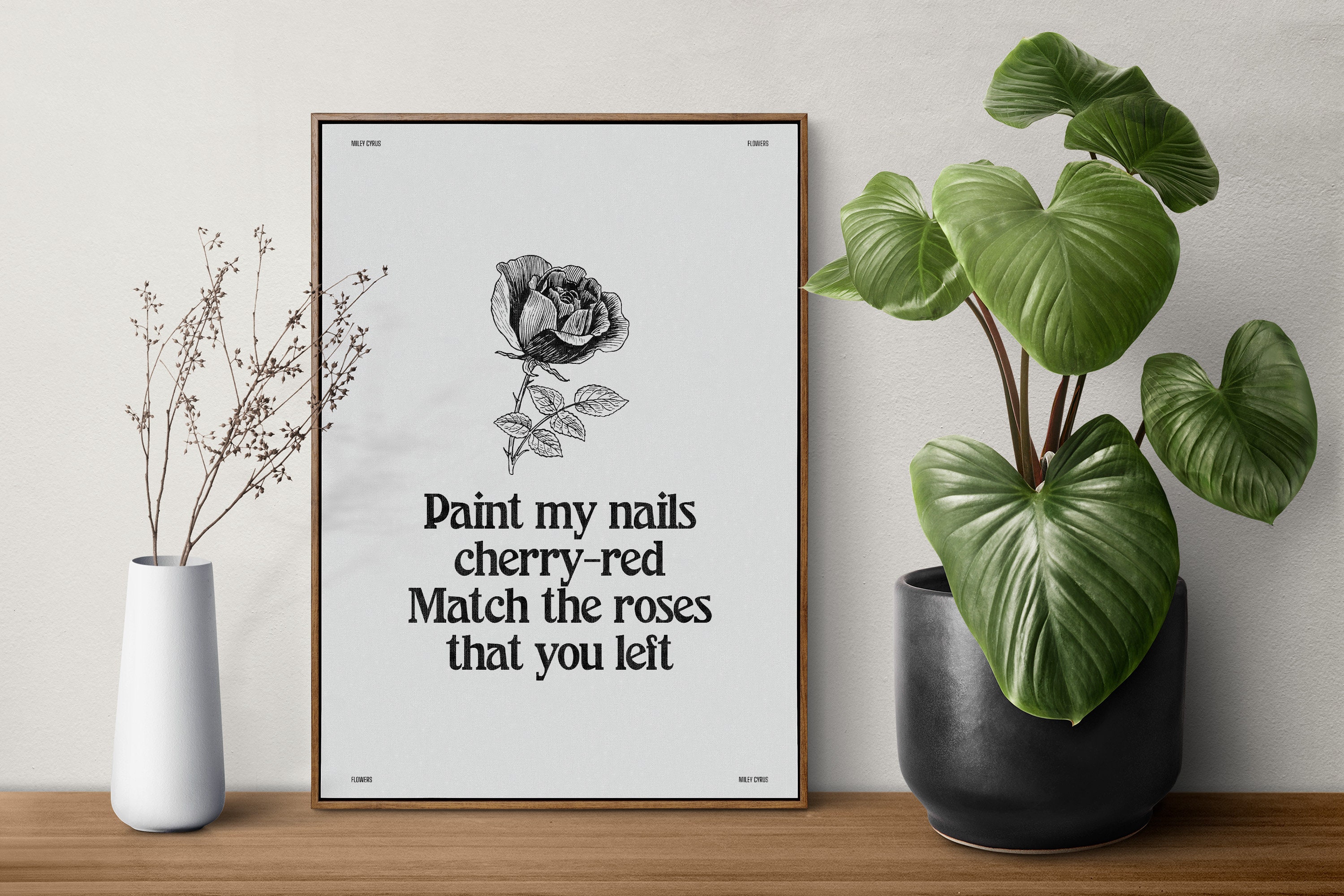 Miley Cyrus Flowers Lyrics Wall Art Song Lyrics Digital Download Miley ...