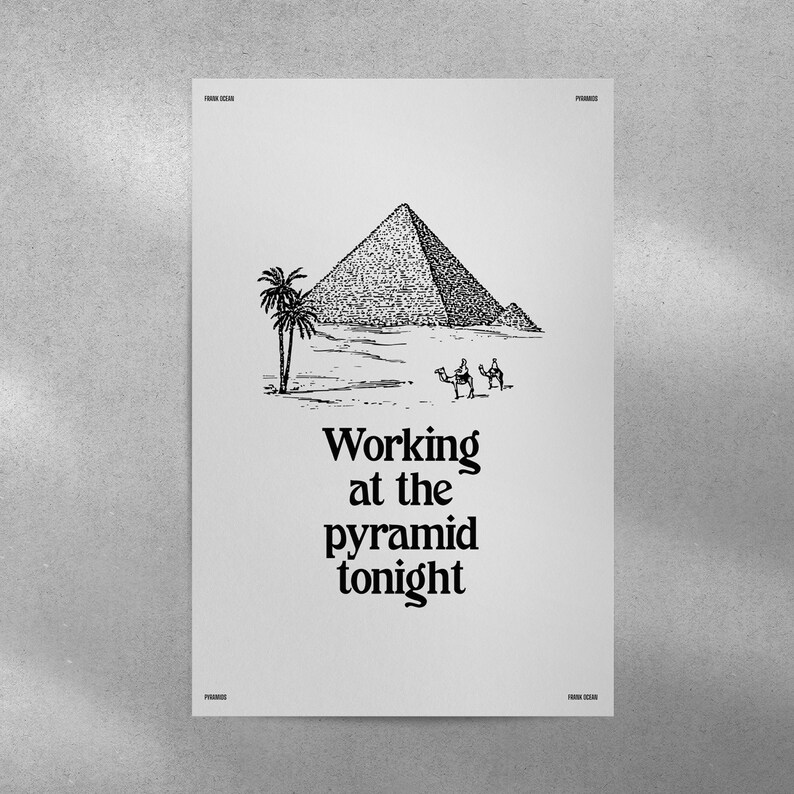 Frank Ocean Pyramids Lyrics Wall Art Song Lyrics Digital Download Frank ...