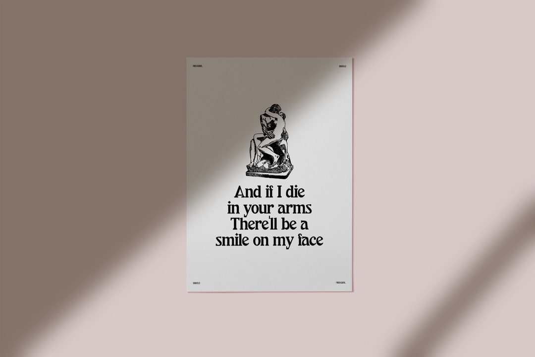 Fred Again.. - Danielle (smile on My Face) - Lyrics Poster - Digital ...