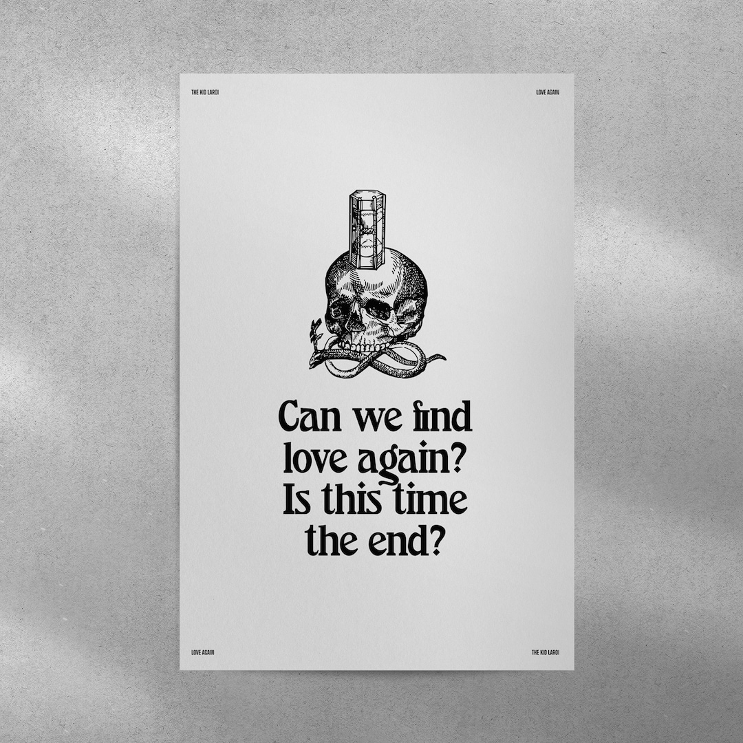 The Kid LAROI Love Again Lyrics Wall Art | Song Lyrics Physical Print ...