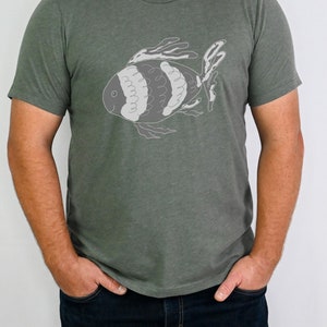 Large Print T-shirt, "fish" Large Print Shirt, Large Graphics Print ...