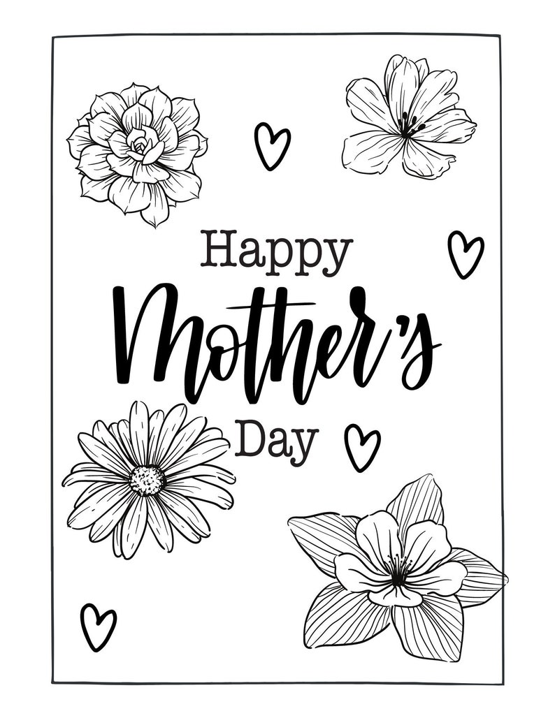 Mother’s Day Coloring Printables - 10 Pages - Etsy