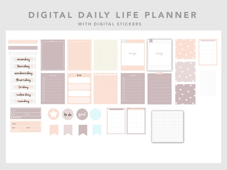 Digital Planner/ Journal Cute Digital Planner/ Cute Daily Digital ...