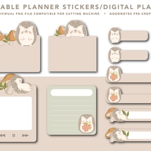 Editable Cute Hedgehog Sticker Planner for Goodnotes Digital Planner ...