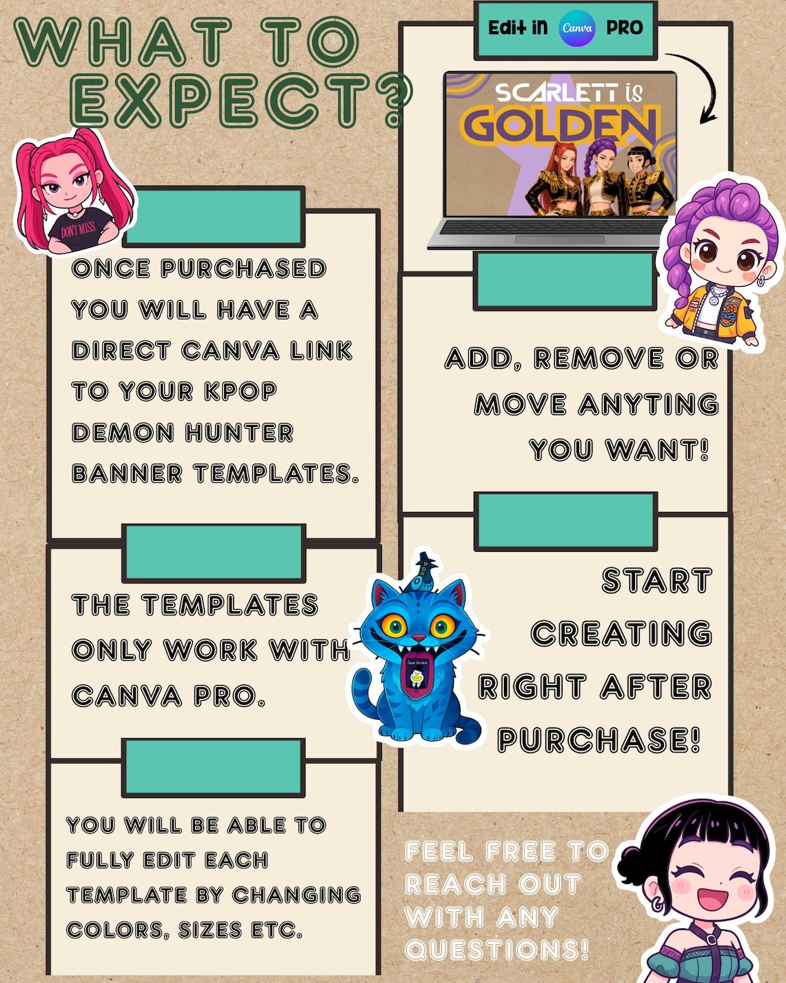 KPOP Banner Template | Hand Painted KPOP Banner | Printable KPOP Decor ...