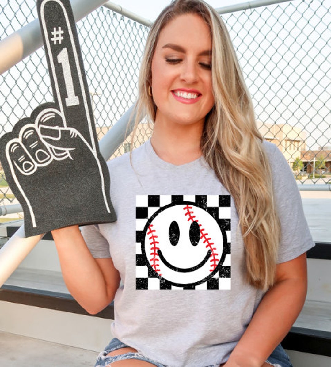 Checkered Baseball Smile, Baseball Png - Etsy