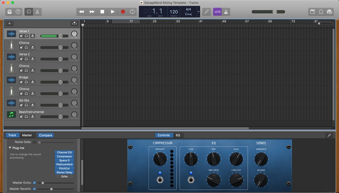 Garageband Mixing Template, Vocals, Music, Garageband Song Template ...