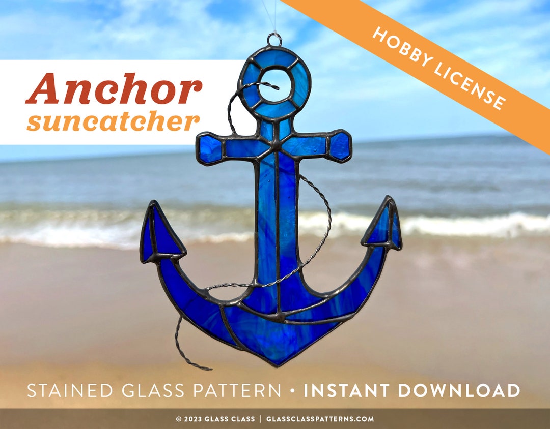 Anchor Stained Glass Pattern, Digital Download, Stained Glass Patterns ...