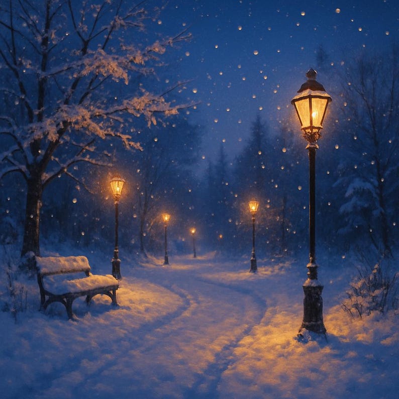 Winter Evening Image - Etsy