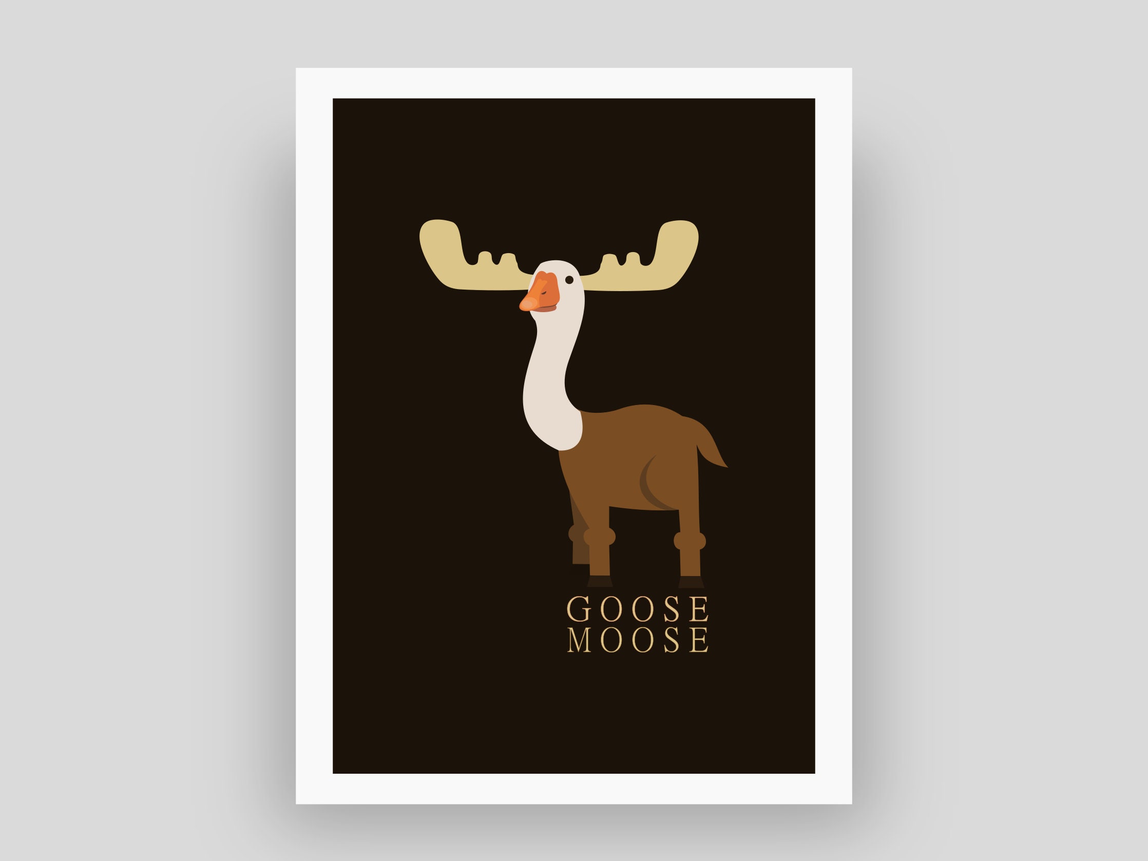 Moose Kissing A Goose