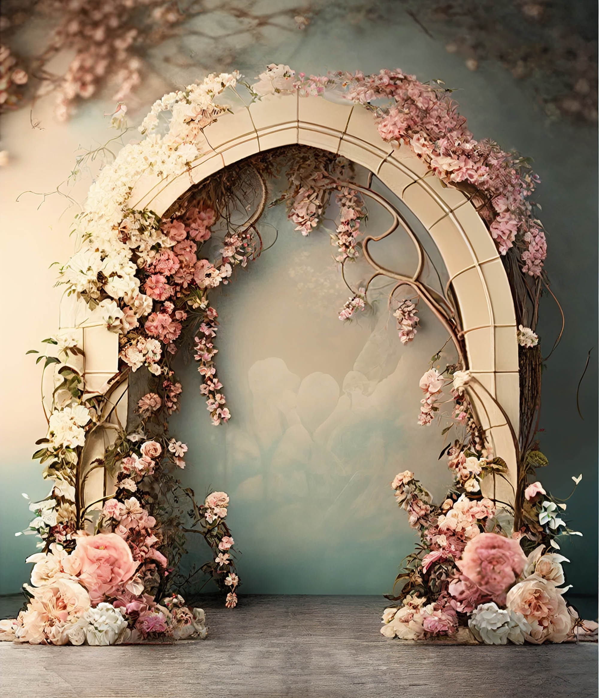 Floral Digital Backdrop Wedding Portrait Maternity Digital Overlays ...