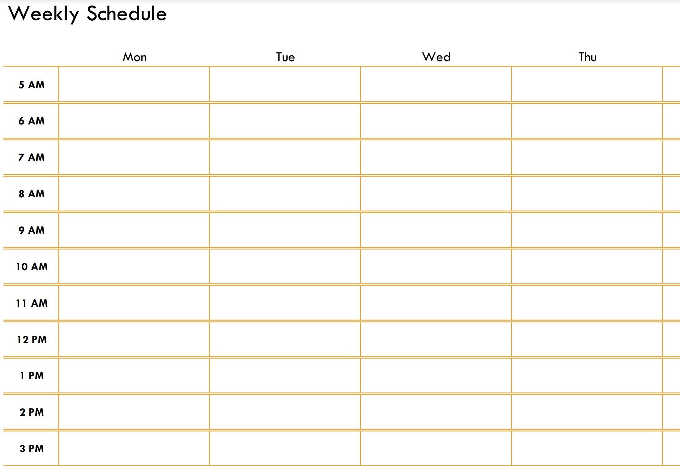 Printable Weekly Schedule Planner Super Simple - Etsy