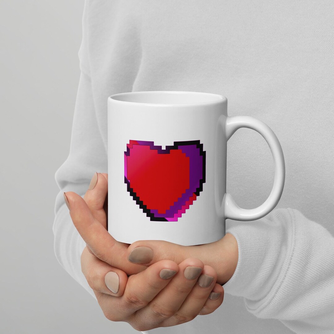 OSRS Heart HP Coffee Mug - Fun Pixelated Design - Perfect for Daily Use ...