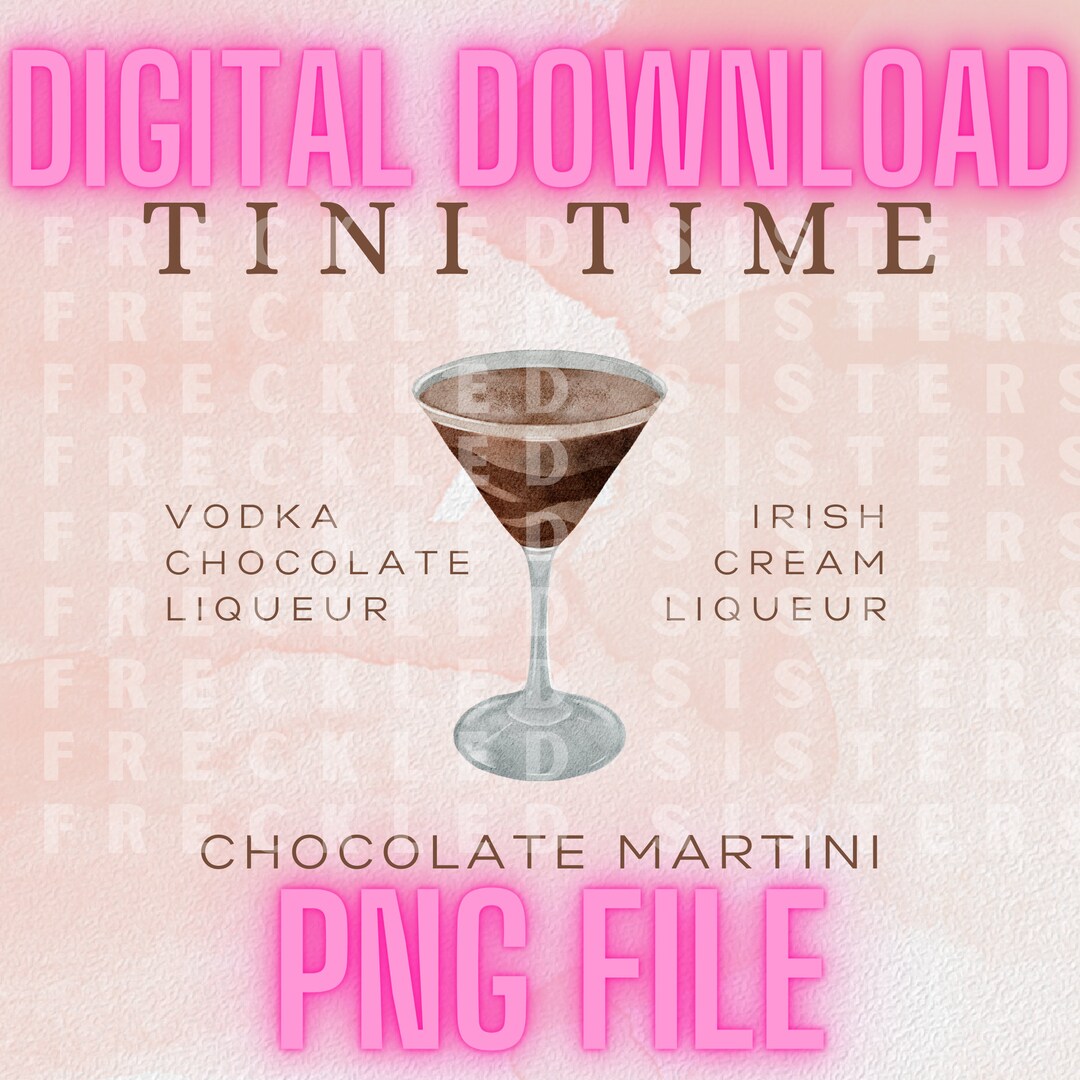 Tini Time Chocolate Martini Cocktail Girls Club PNG Bachelorette Design ...