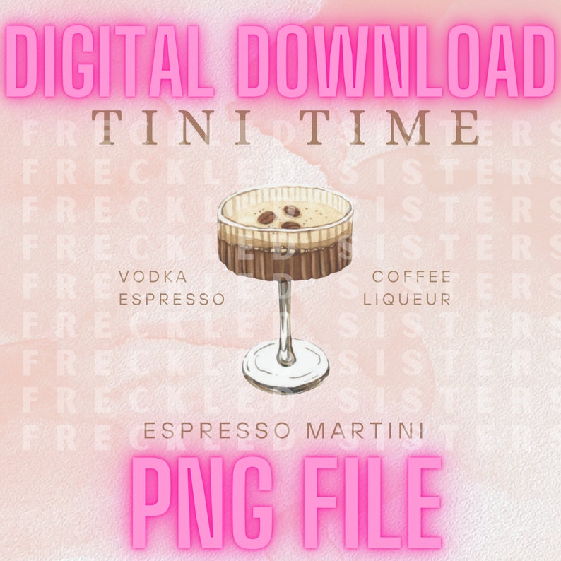 Tini Time Espresso Martini Cocktail Girls Club PNG Bachelorette Design ...