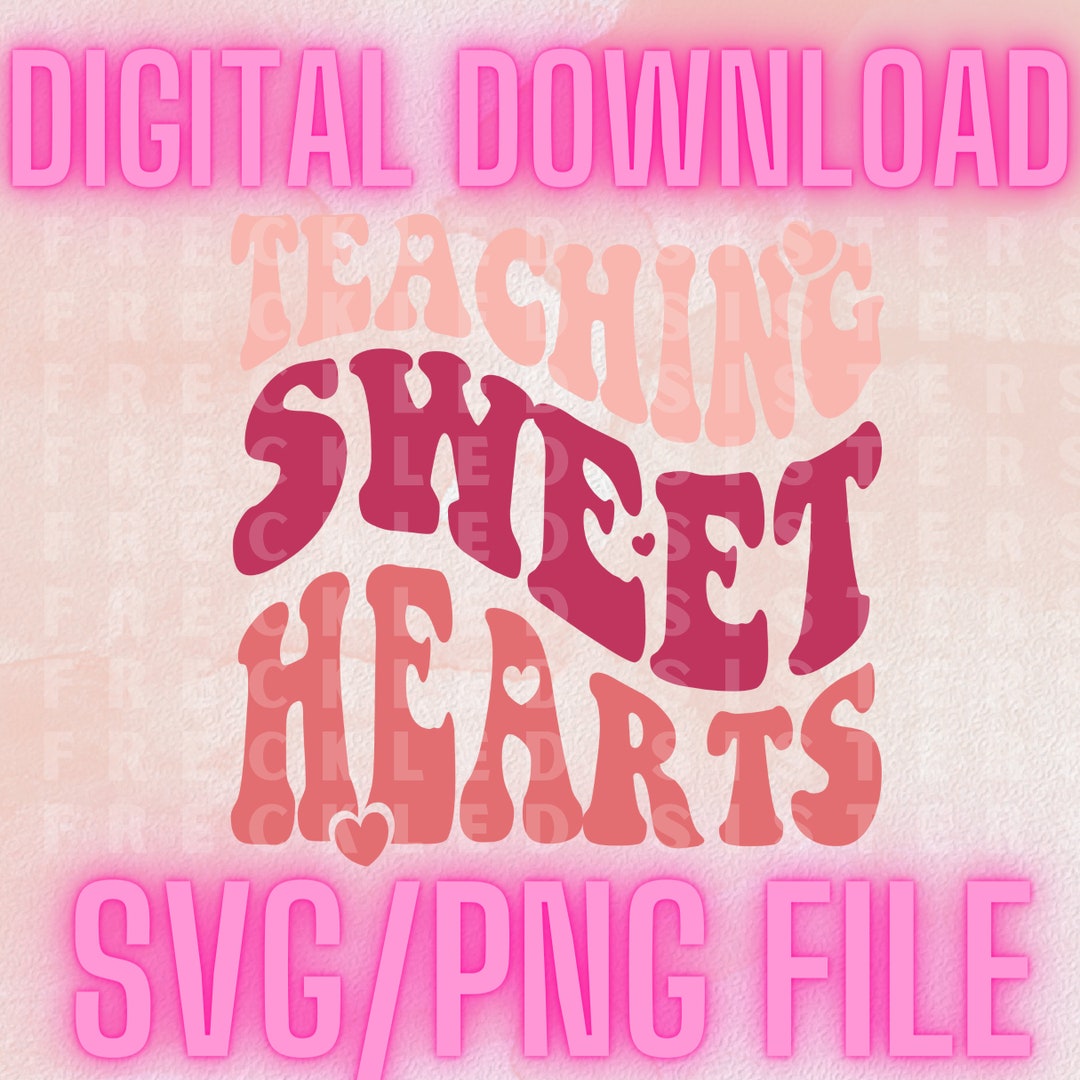 Teaching Sweethearts Teacher School Groovy Wavy Retro Trending ...