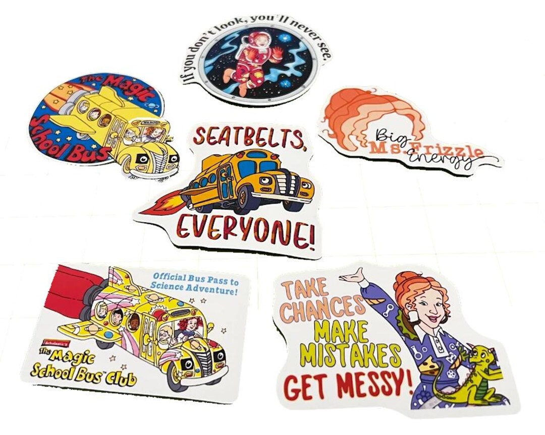 Magic School Bus - Set of 6 Stickers - Etsy
