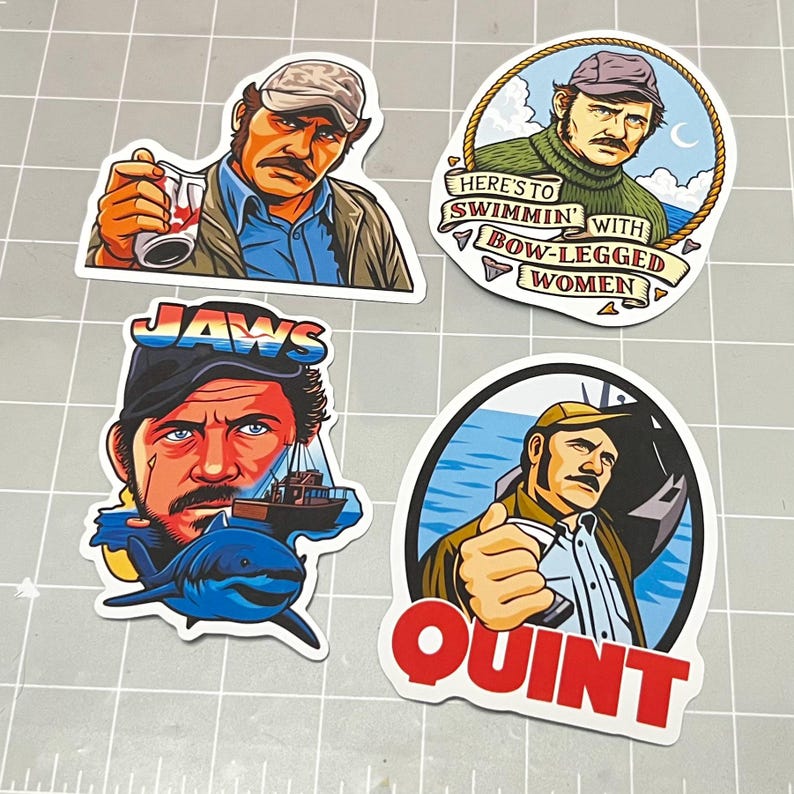 Quint From Jaw Tribute - 4 Sticker Set - Etsy