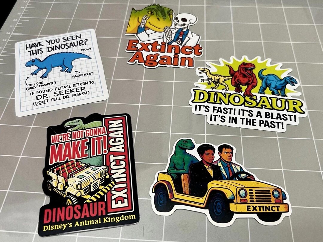 DINOSAUR Disney’s Animal Kingdom Ride Glossy Sticker 5-pack Wdw ...