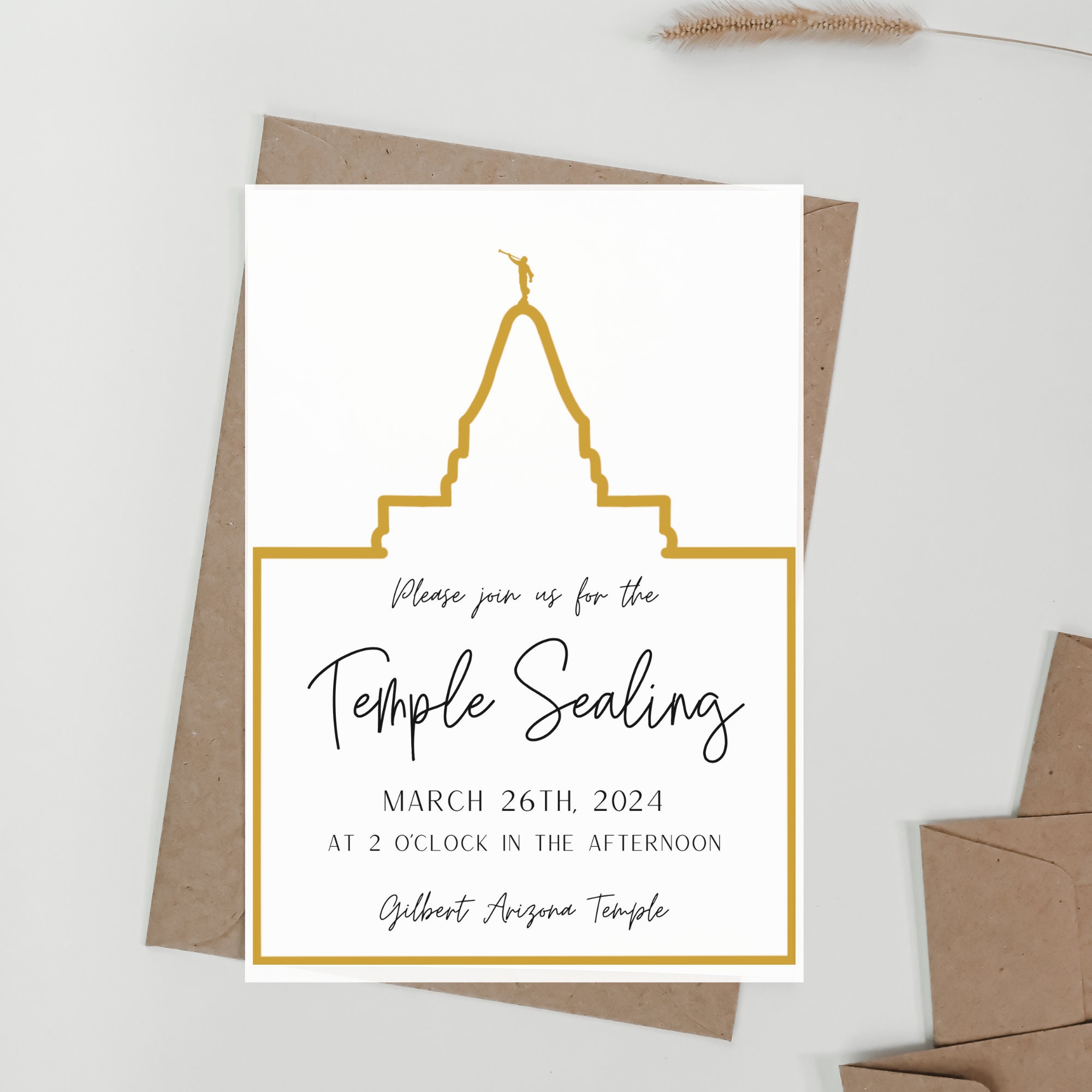 LDS Temple Sealing Invitation, EDITABLE, Wedding Template - Etsy