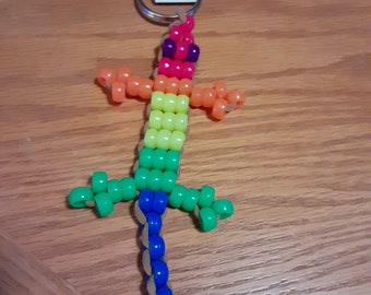 Pony Bead Lizard Keychain - Etsy