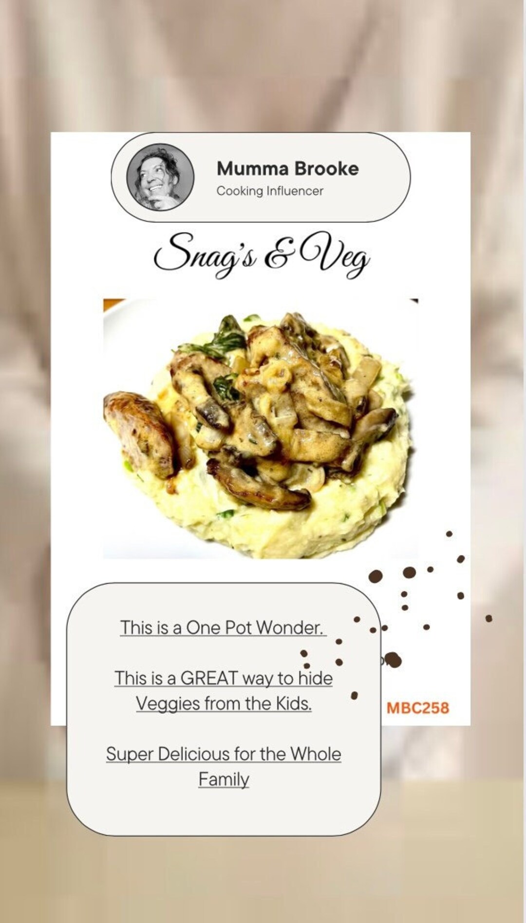 SNAG'S & VEG RECIPE. This Delicious Quick and Easy Recipe is A4 ...