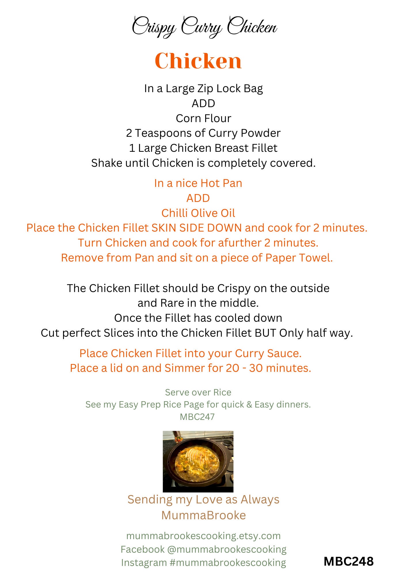 CURRY CHICKEN This Super Quick Easy & Delicious Homemade - Etsy